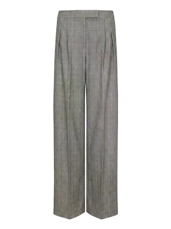 SITUATIONIST Check-pattern Wool Tailored Trousers - Grey