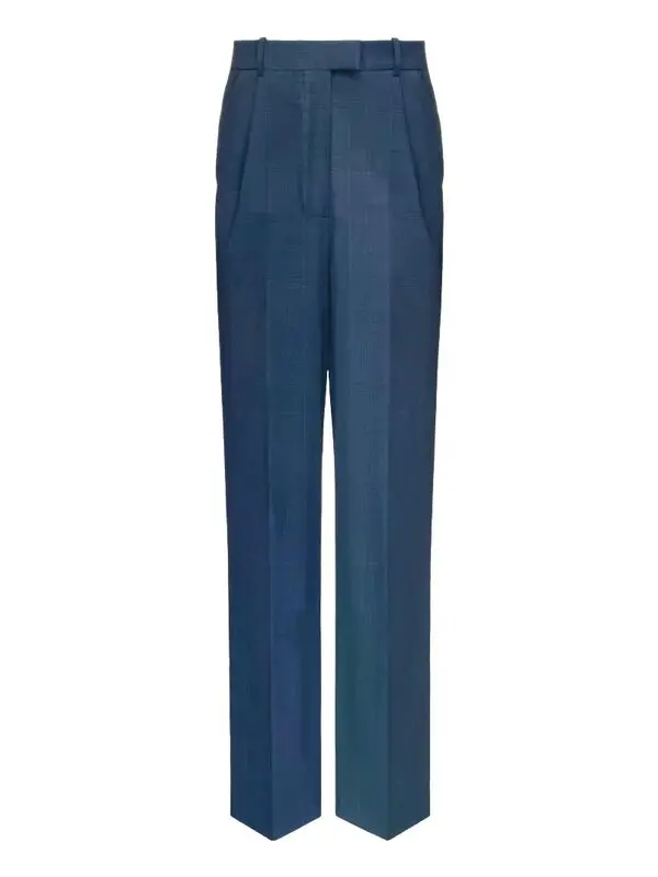 SITUATIONIST Pleated Virgin Wool Tailored Trousers - Blue