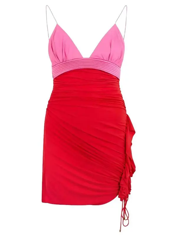 Roberto Cavalli Ruched Detail Dress - Red
