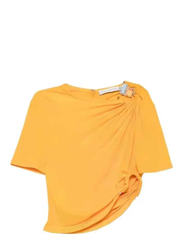 Christopher Esber Ruched Jersey T-shirt - Orange