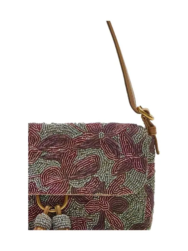Malìparmi Beaded Floral Shoulder Bag - Pink