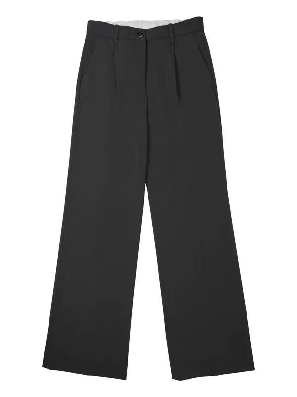 NINE:INTHE:MORNING Tailored Wool Blend Trousers - Grey