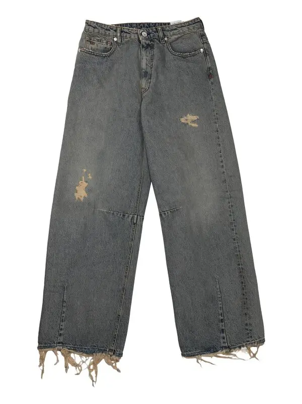 NINE:INTHE:MORNING Ergonomic Destroyed Jeans - Denim