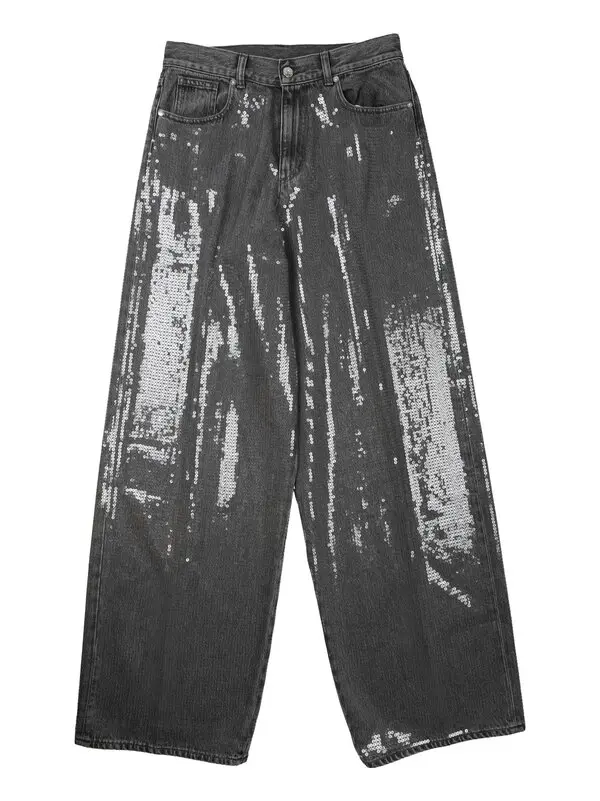 NINE:INTHE:MORNING Sequin Embellished Jeans - Grey