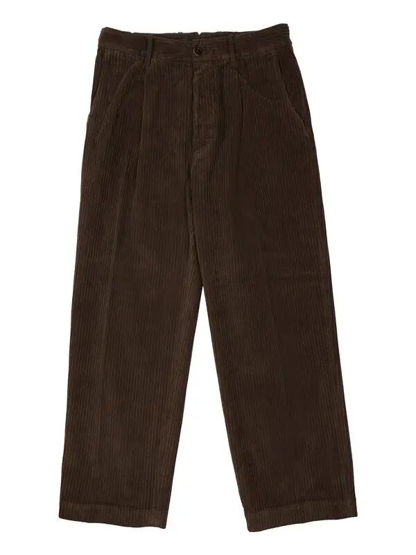 NINE:INTHE:MORNING Nine:in:the:morning Ribbed Cotton Trousers - Brown