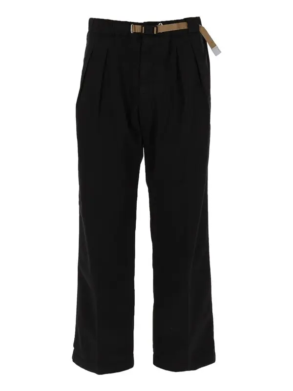 WHITE SAND Belted Tailored Trousers - Black