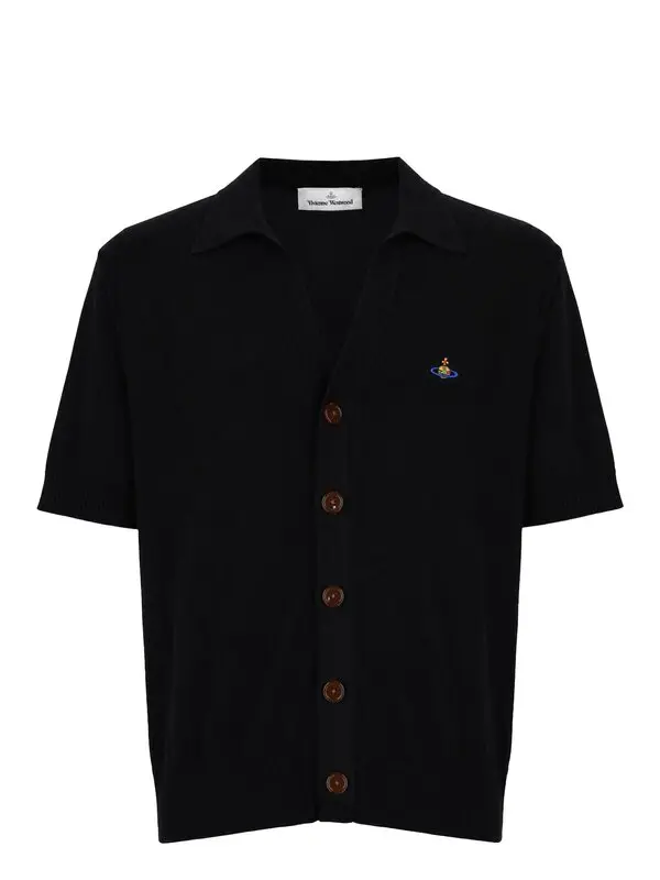 VIVIENNE WESTWOOD Short Sleeve Polo Cardigan - Black