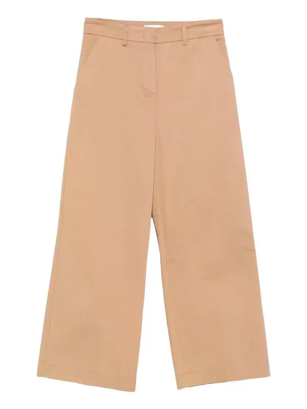NINA 14.7 Cropped Wide-leg Trousers - Brown