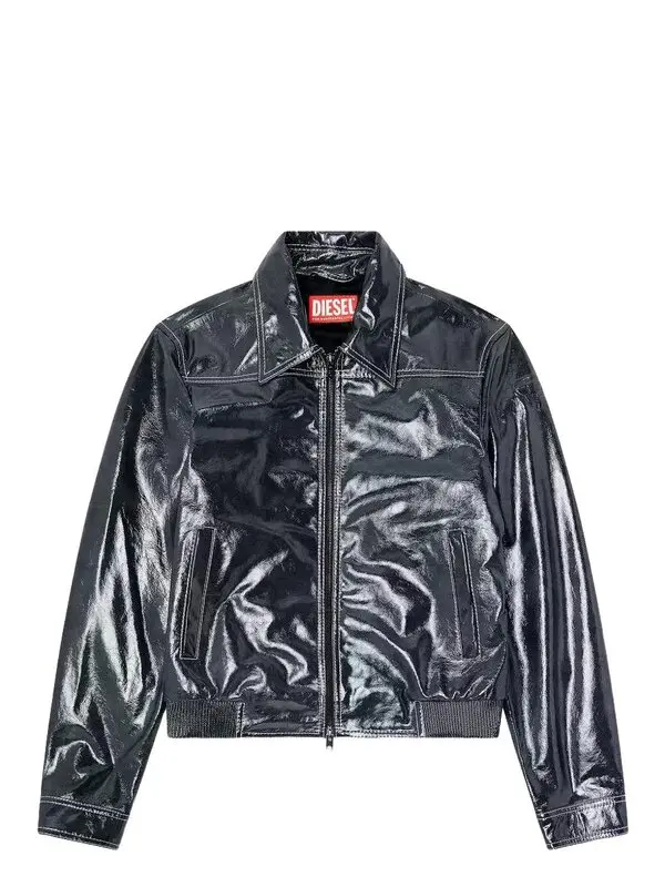 DIESEL® Patent Leather Shirt Jacket - Grey