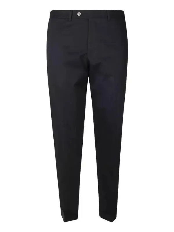BARBA NAPOLI Pressed Crease Turn-up Trousers - Blue