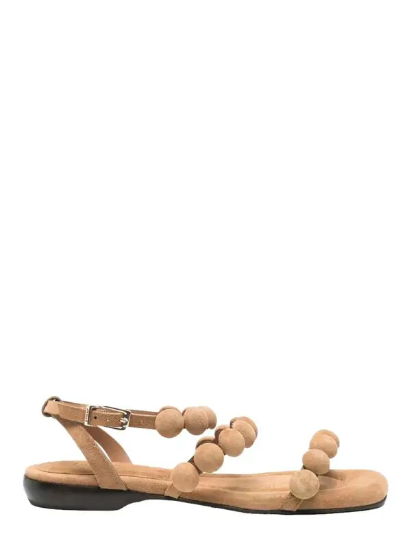 Ash Bobble Embellished Leather Sandals - Neutrals
