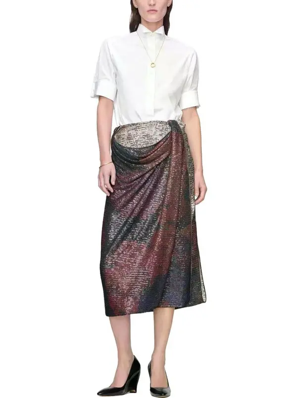 MAISON MARGIELA Draped Sequin Maxi Skirt - Multicolor