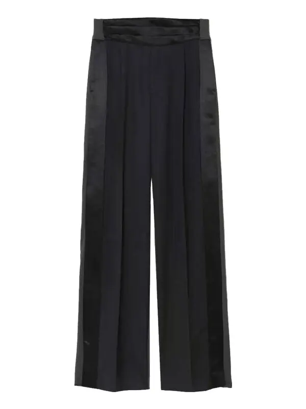 Undercover Satin-trim Pleated Trousers - Grey