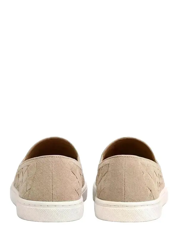 POCHE PARIS Woven Suede Loafers - Neutrals