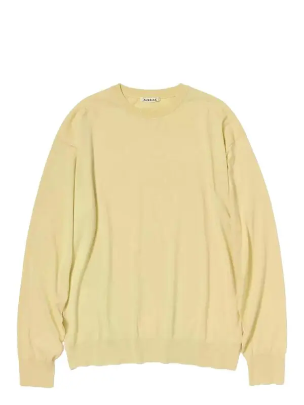 Auralee Fine-knit Cotton Sweater - Yellow