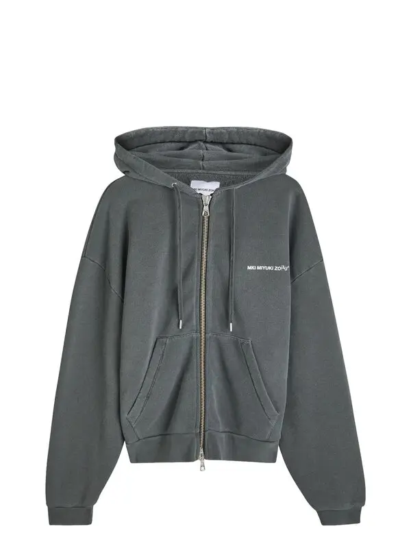 MKI MIYUKI ZOKU Zip Up Hooded Cotton-blend Sweatshirt - Black Other