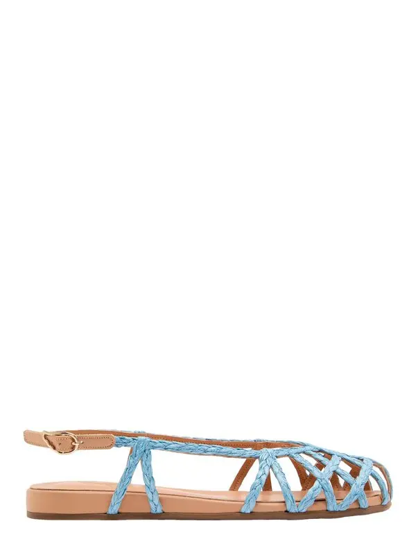 ANCIENT GREEK SANDALS Kardia Raffia Sandals - Blue