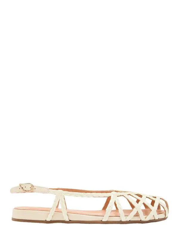 ANCIENT GREEK SANDALS Kardia Raffia Sandals - Cream