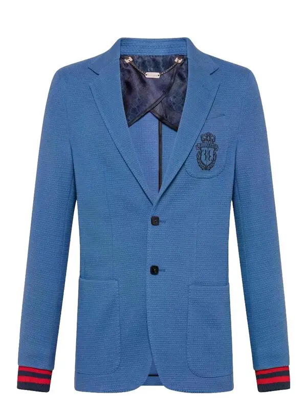 BILLIONAIRE Logo-embroidered Blazer - Blue