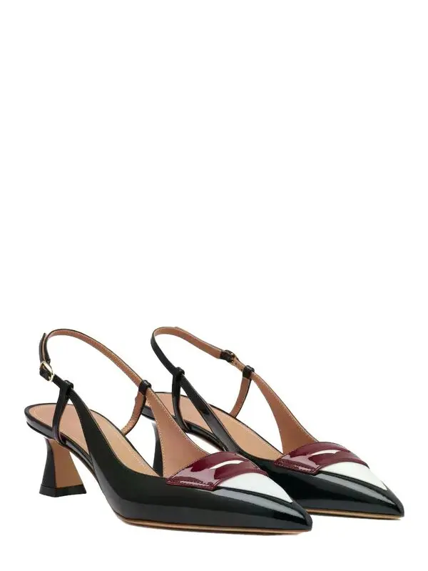 MALONE SOULIERS Suze Patent Leather Slingback Pumps - Black