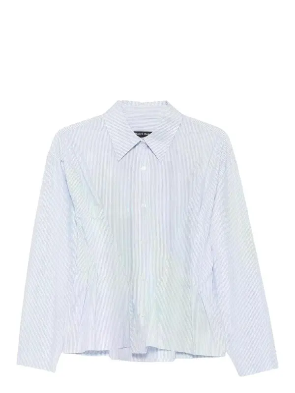 MERYLL ROGGE Striped Pleated Shirt - Blue