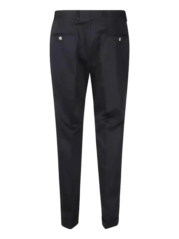 BARBA NAPOLI Pressed-crease Turn-up Trousers - Blue