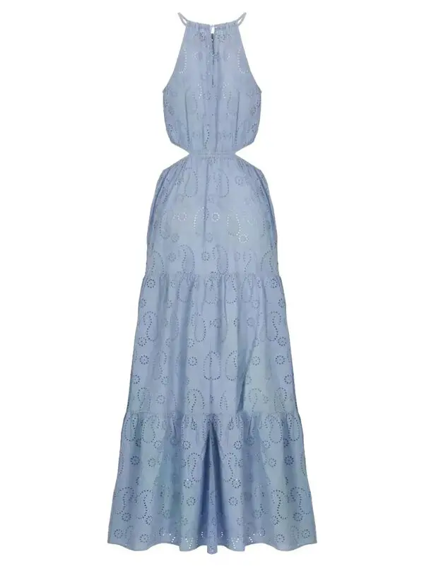 MC2 SAINT BARTH Broderie Anglaise Maxi Dress - Blue