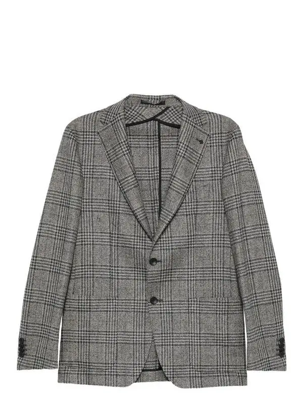 Tagliatore Checked Blazer - Cream