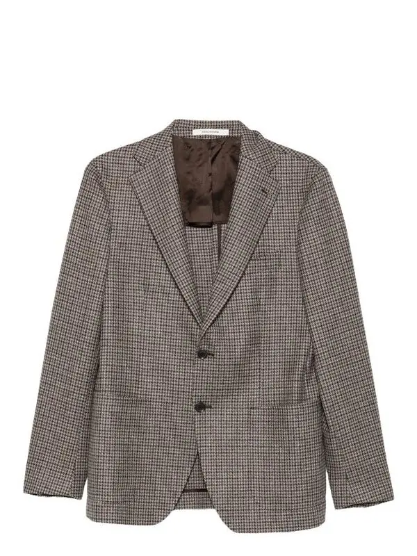 Tagliatore Houndstooth Blazer - Cream