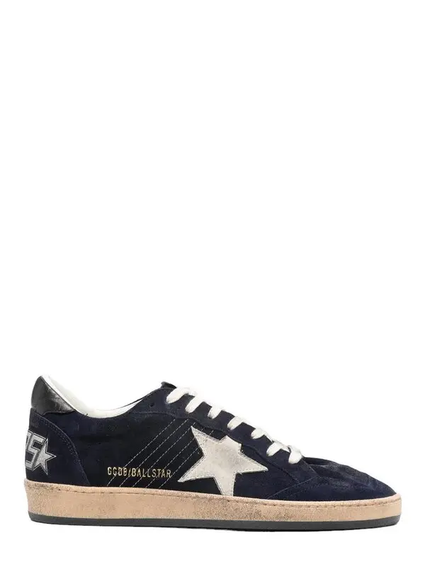 GOLDEN GOOSE Suede Low-top Sneakers With Star Appliqu - Blue