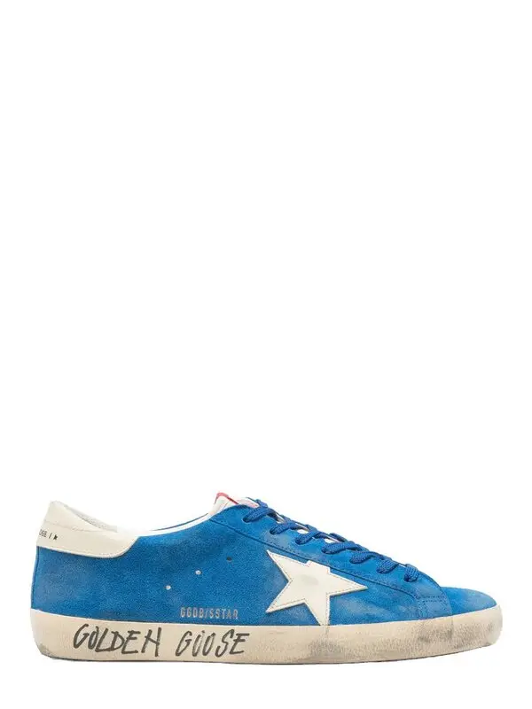 GOLDEN GOOSE Suede Low-top Sneakers With Star Motif - Blue