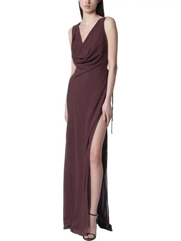 Andamane Sleeveless Silk-blend Long Dress - Red