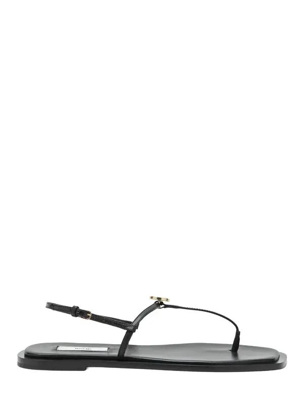 TOTEME Nappa T-strap Sandals - Black