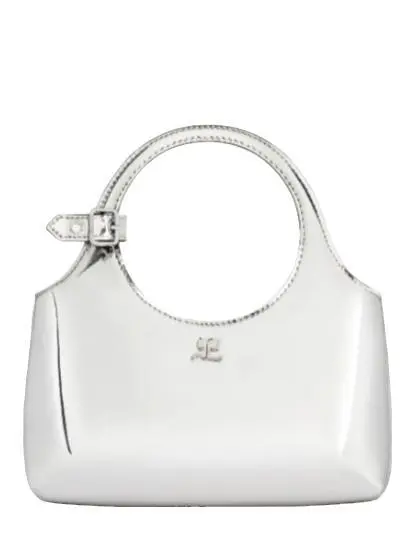 COURREGES Mini Holy Logo Embossed Shoulder Bag - Mirror