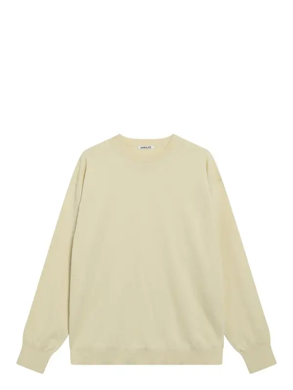 Auralee Cotton Crew Neck Sweater - Yellow