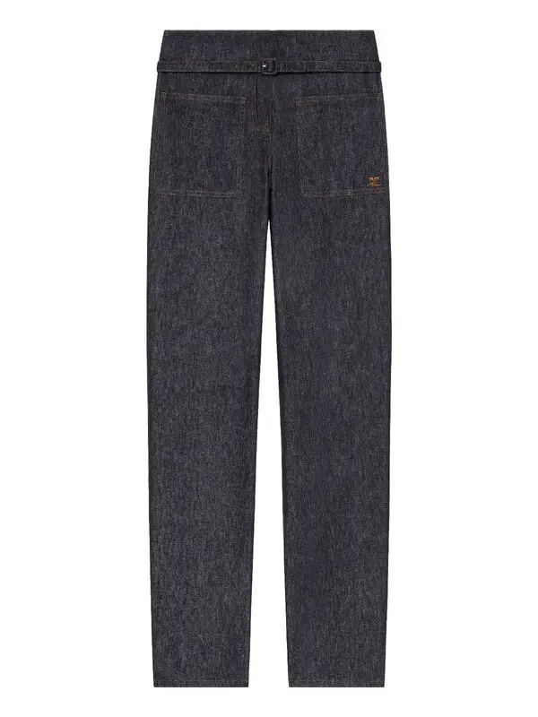 COURREGES Courrèges High Waisted Belted Jeans - Black