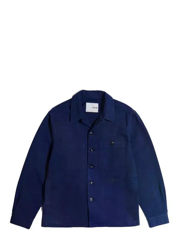 CIARAN X Parallelle Embroidered Logo Cotton Twill Overshirt - Blue