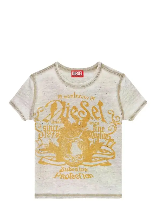 DIESEL® Slim Fit Graphic T-shirt With Embellishments - Grey
