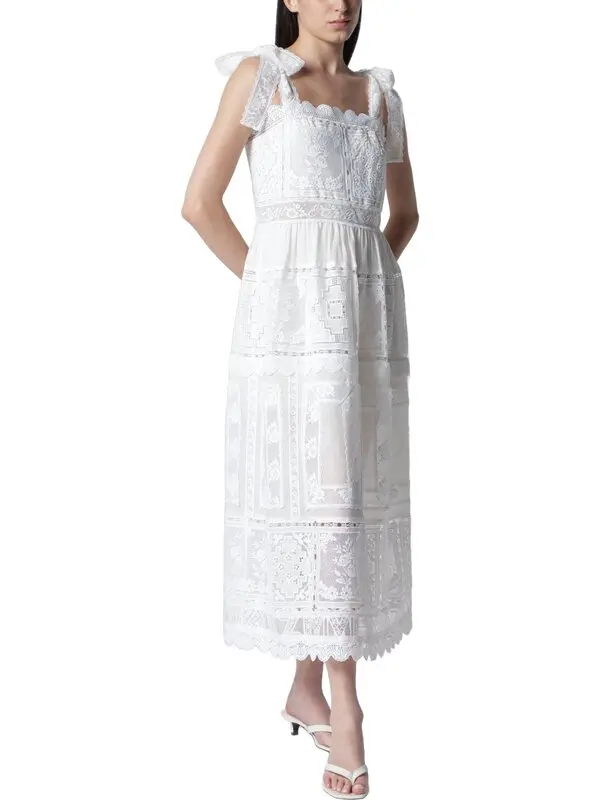 Zimmermann Ivory Aster Midi Dress - White