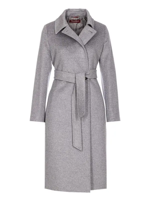Max Mara Belted Double-breasted Coat - Gray