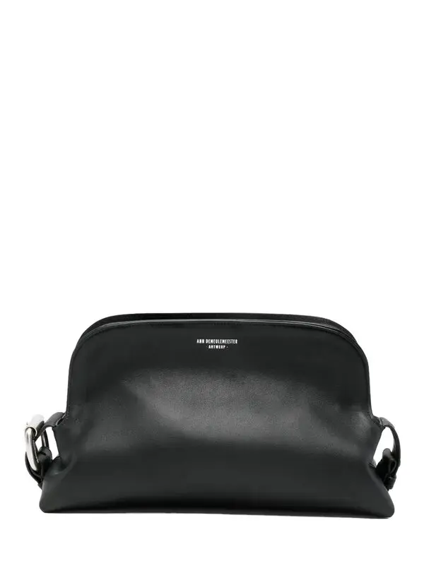 ANN DEMEULEMEESTER Buckle Leather Clutch Bag - Black