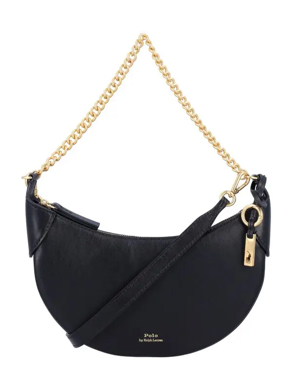 Polo Ralph Lauren Small Logo-stamp Chained Crossbody Bag - Black