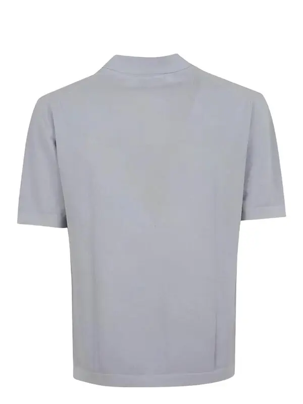 CRUCIANI Short-sleeve Knitted Polo Shirt - Grey