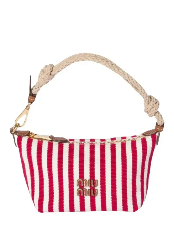 Miu Miu Striped Rope Handle Bag - Red