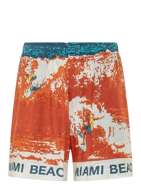 GALLERY DEPT. Graphic Print Deck Shorts - Red
