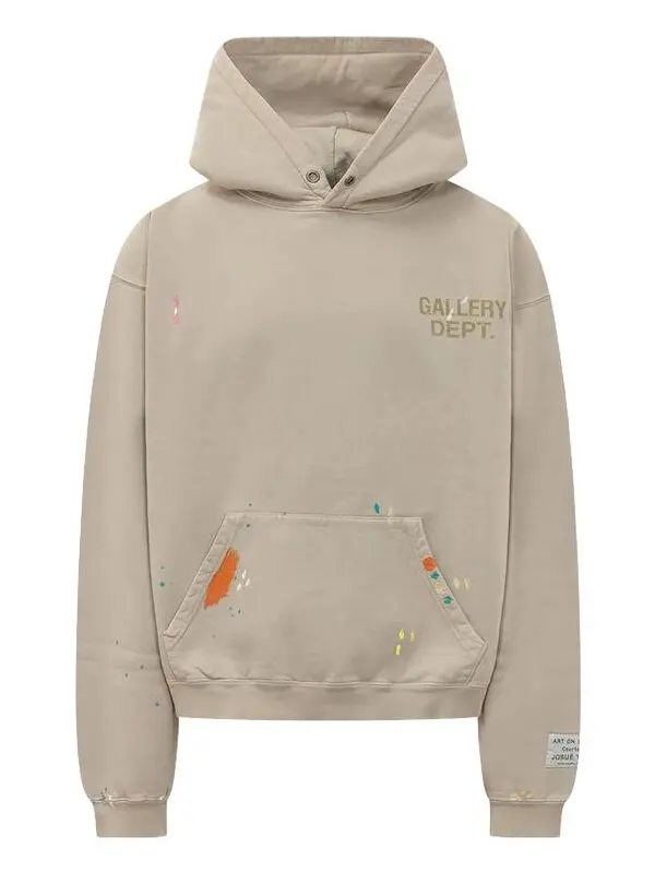 GALLERY DEPT. Cotton Paint-splatter Detail Hoodie - Cream