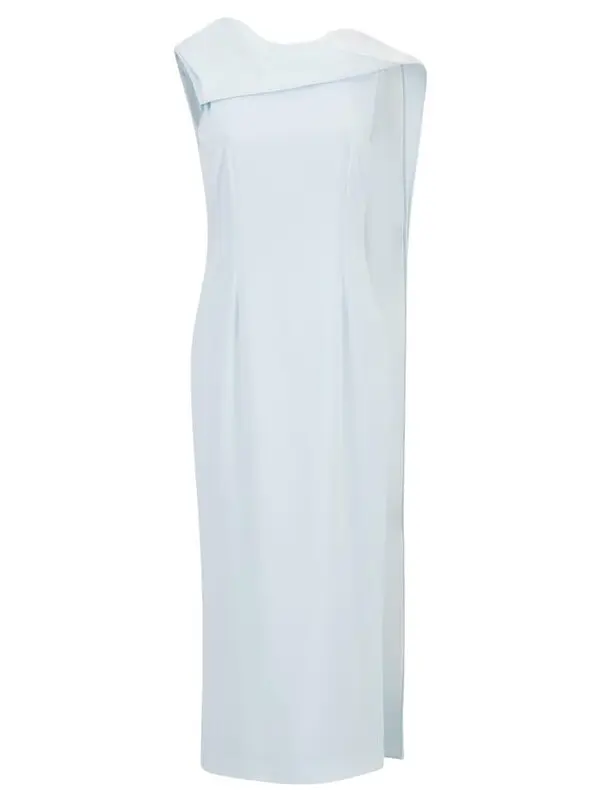 Roland Mouret Sleeveless Draped Midi Dress - White