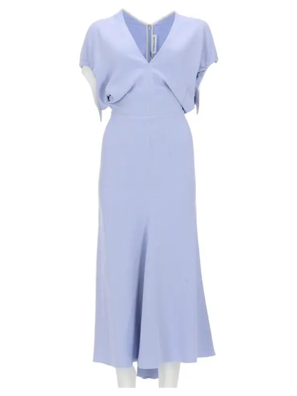 Victoria Beckham V-neck Midi Dress - Blue