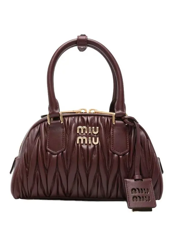 Miu Miu Matelassé Leather Tote Bag - Red