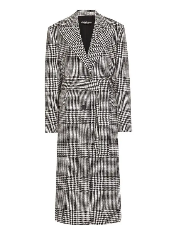 Dolce & Gabbana Checked Single-breasted Coat - Grey